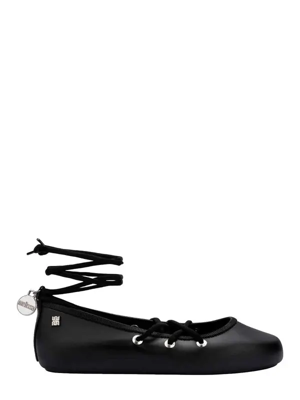 Melissa Beta Ankle Strap Ballet Flat - Black