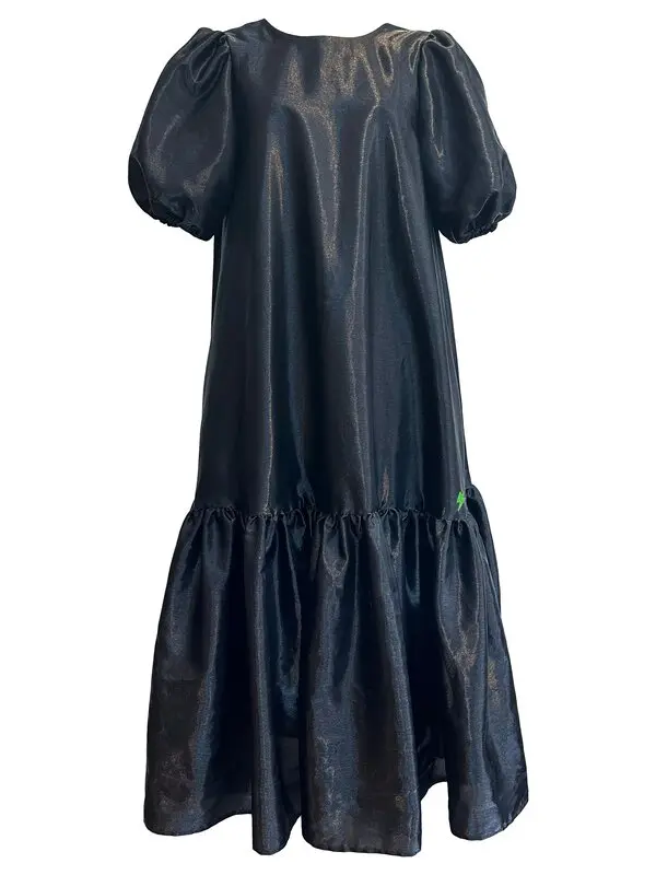 BLAISE LONDON Trapeze Dress With Puff Sleeves - Black