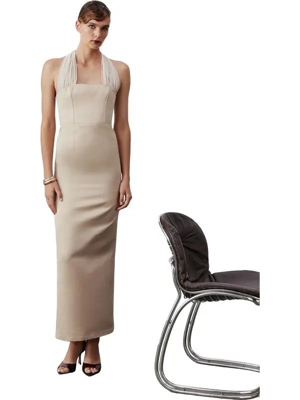 NAZLI CEREN Clarine Long Dress - Brown