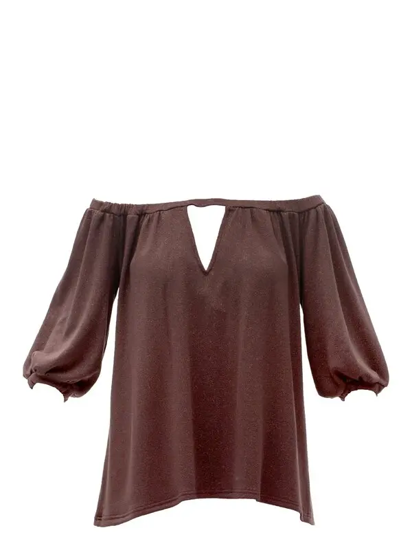 MAISON BOGOMIL Off-shoulder Blouse - Brown