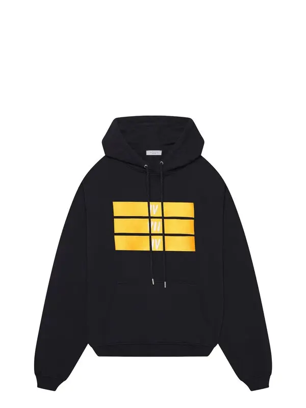 474 CO 474 Organic Cotton Hoodie With Embroidery - Black/white/yellow