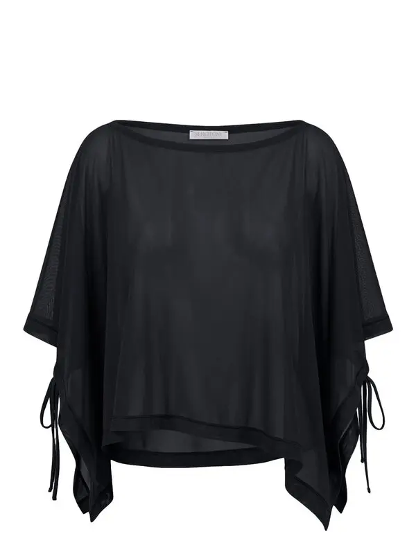 SEROTONE SWIM Swim Cover Up Mesh Rectangle Top - Black