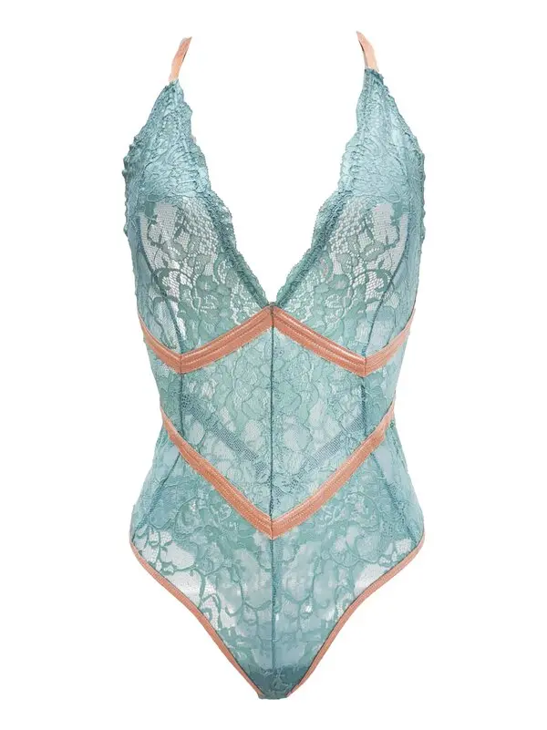 CAROL COELHO Humantay Lace Stretch Bodysuit - Blue