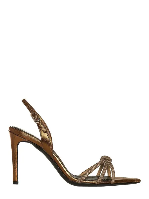 GINISSIMA Daisy Antique Crystal And Leather Sandals - Gold