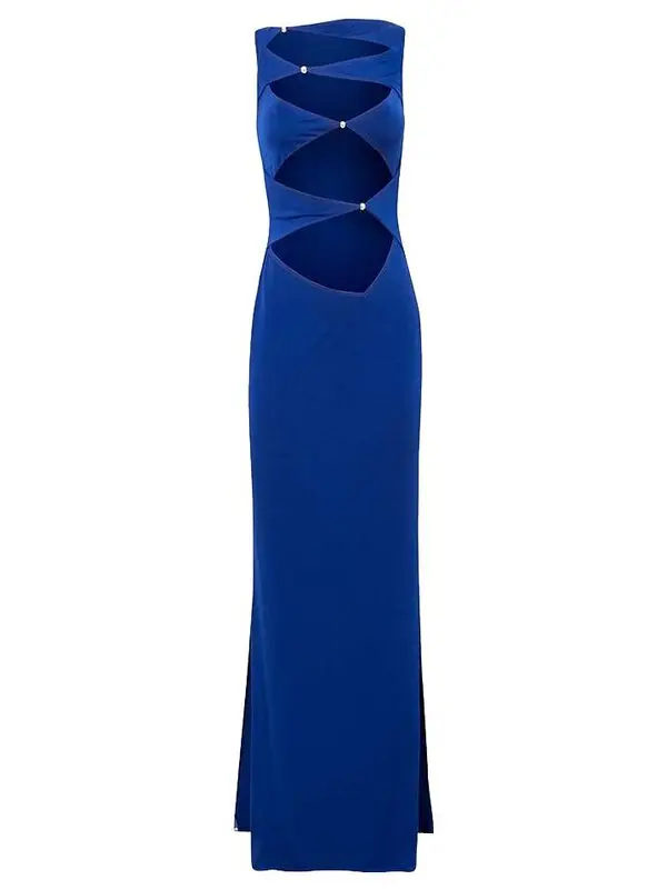 LUNA B Long Goddess Dress - Blue