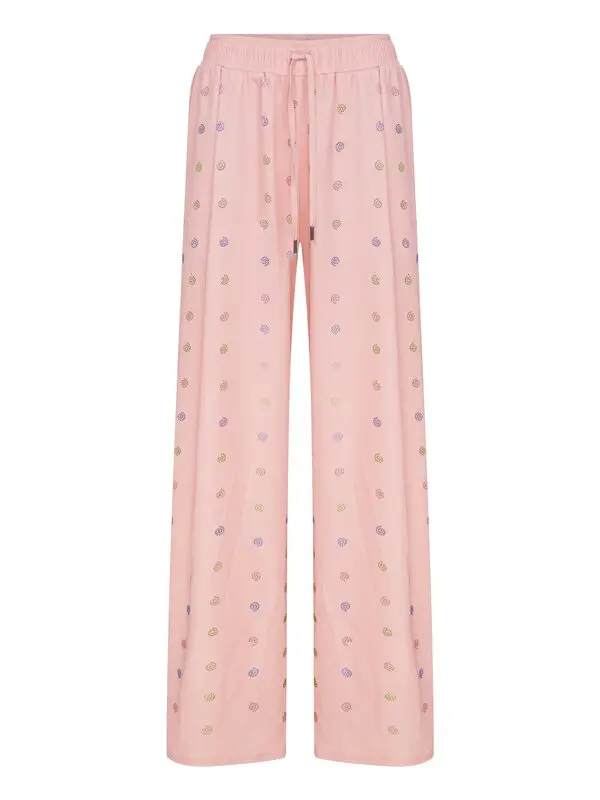 JE TE VEUX Spira Crystal Embellished Pants - Pink