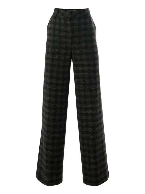 EXQUISE Regular Pocketed Livia Pants - Grey/black
