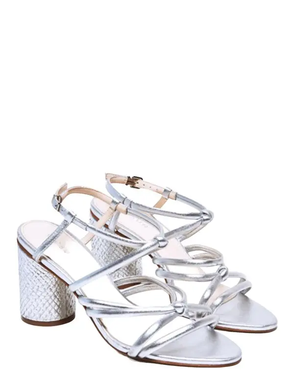VICSON Naomi Strappy High Heel Sandals - Silver