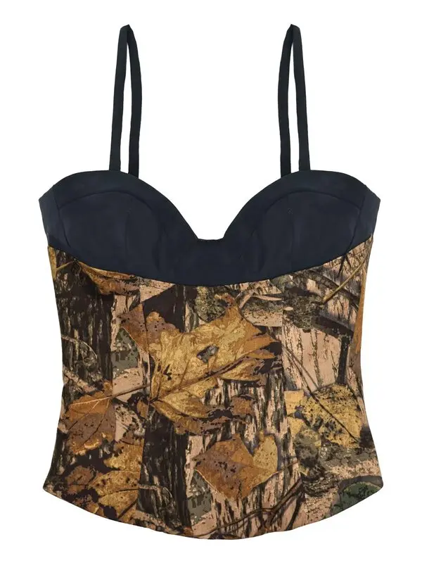 28NATELIER Camouflage Corset Top - Green