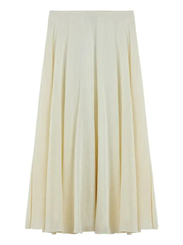 NOCTURNE Flowy High-waisted Midi Skirt - White