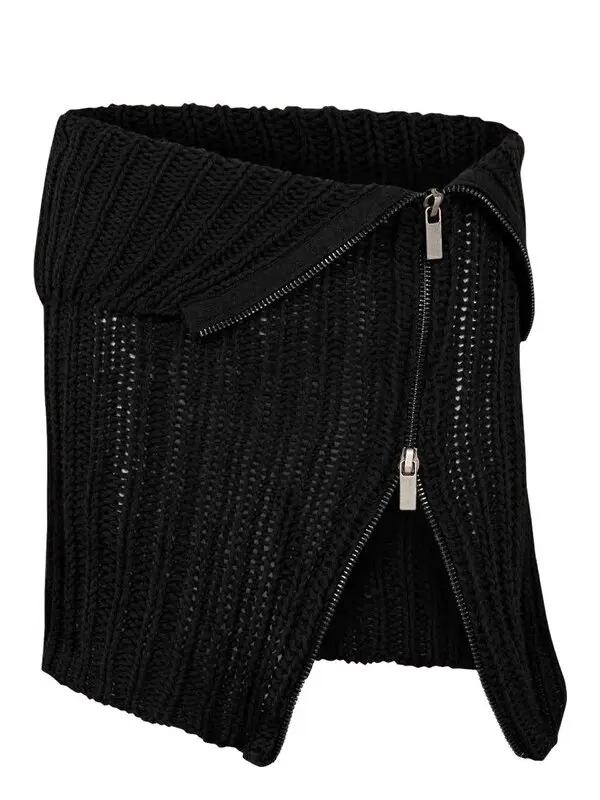 PCFG Zipped Knit Skirt - Black