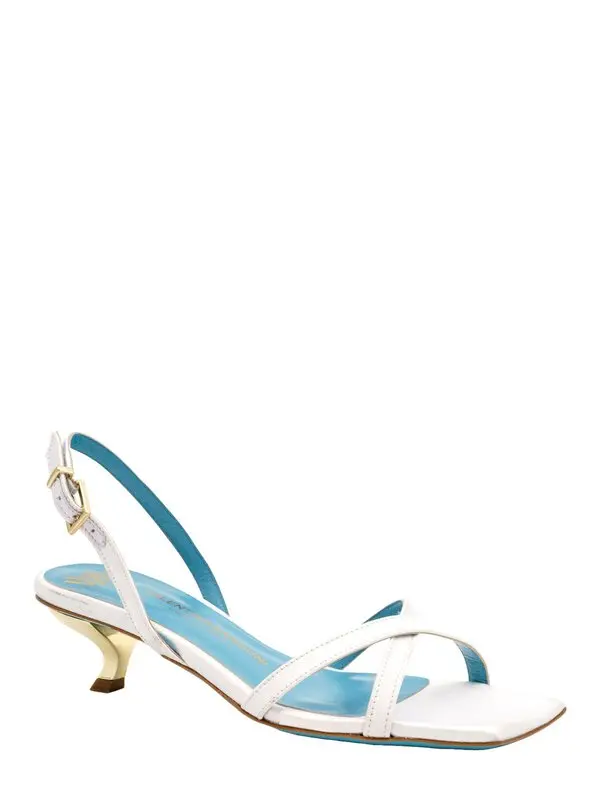 VALENTINA RANGONI Vulcano Raso Satin Halter Sandals - White