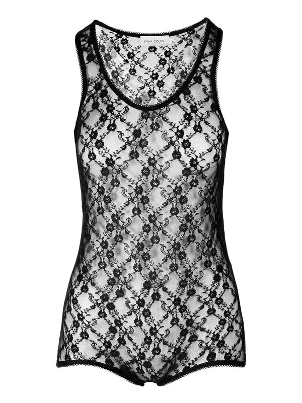 IOANA CIOLACU Brody Lace Bodysuit - Black