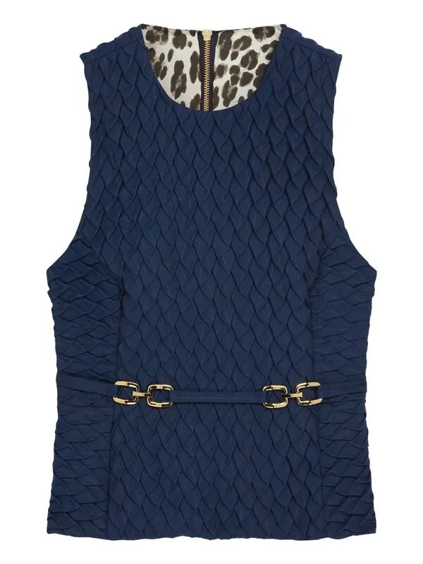 AMANDA THOMPSON COUTURE Marlo Pleated Waistcoat - Blue