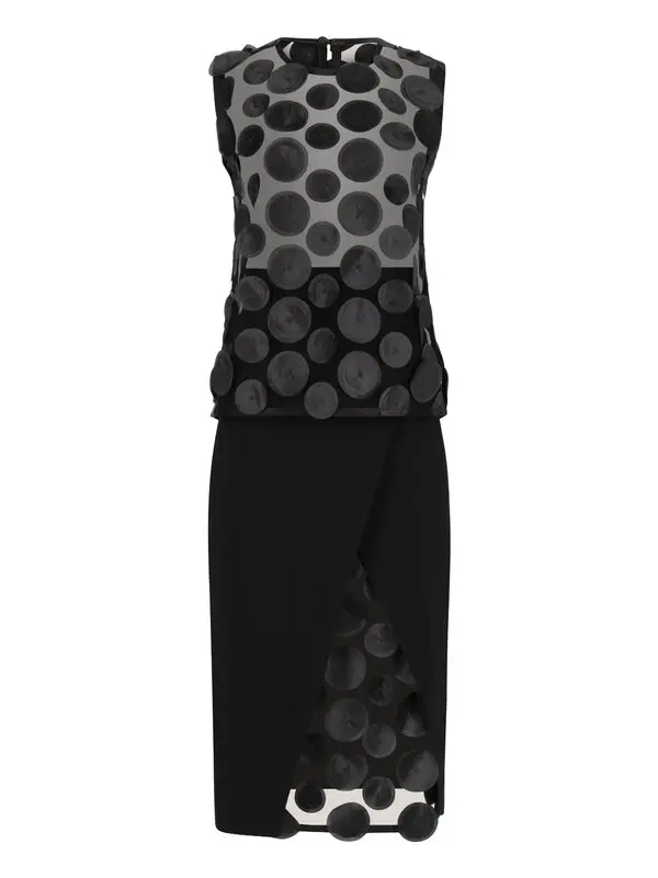 CLOTHES BY LOCKER ROOM Appliqué-detailed Mesh Top And Pencil Skirt Co-ord Set - Black