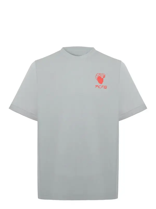 PCFG Blue / Grey Comfort Fit Track Tee High Rise - Blue/grey