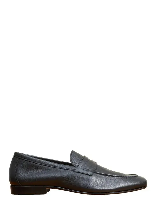 Jack Erwin Edward Pebble Grain Penny Loafer - Black