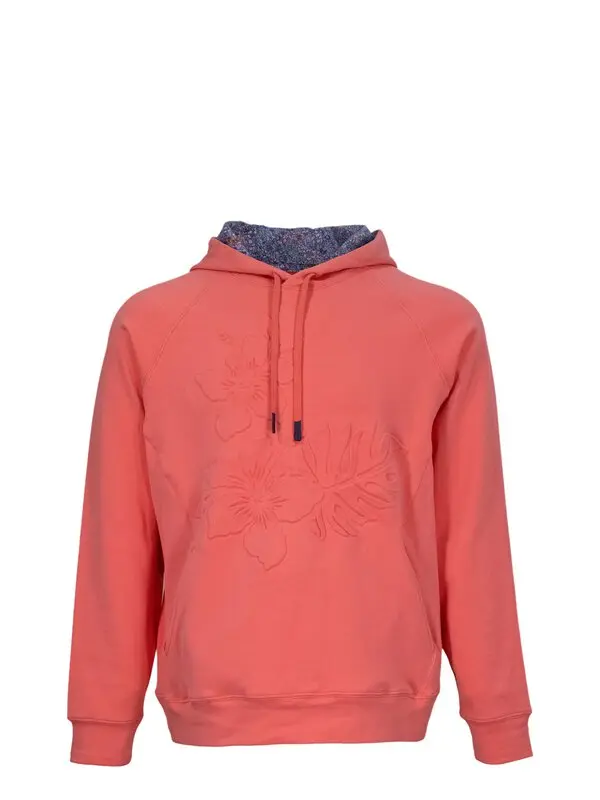 LORDS OF HARLECH Hank Embossed Floral Hoodie - Pink