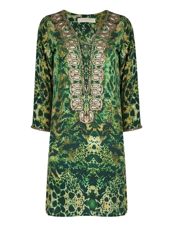 SOPHIA ALEXIA Silk Taj Kaftan - Green