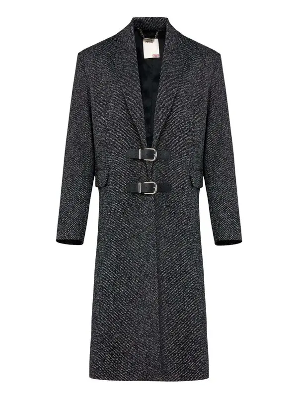 PCFG Wool Long Overcoat - Black