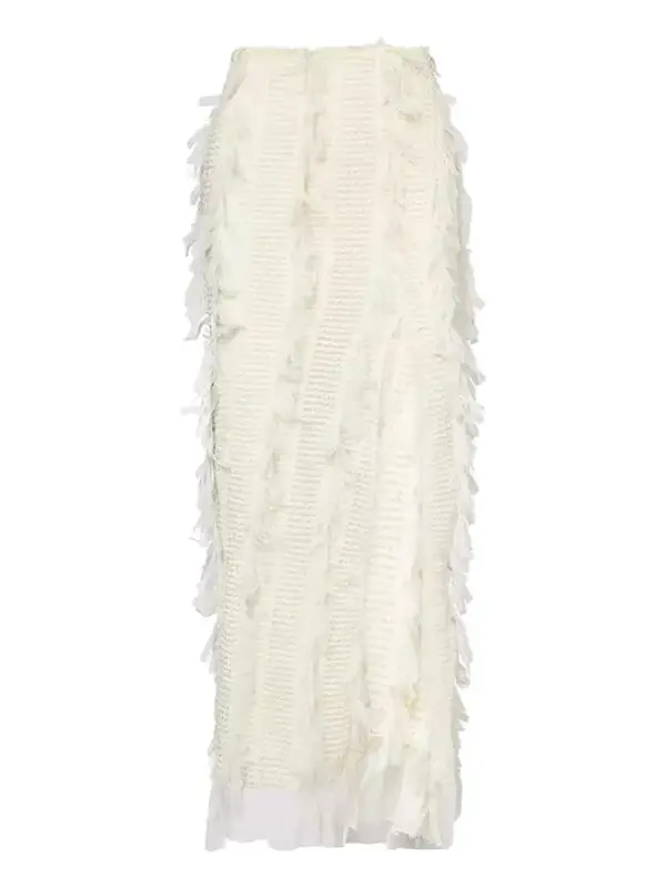 AMY LYNN Calla Ruffle Maxi Skirt - White