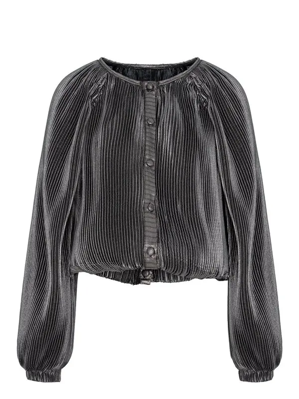 SILVIA SERBAN Pleated Voile Bomber - Silver