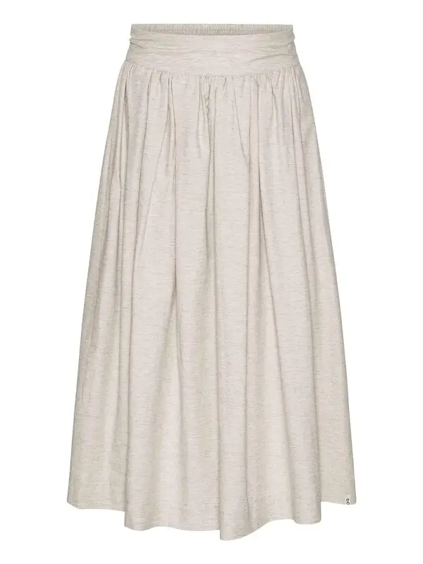 GROBUND Mette Organic Cotton-linen Maxi Skirt - White