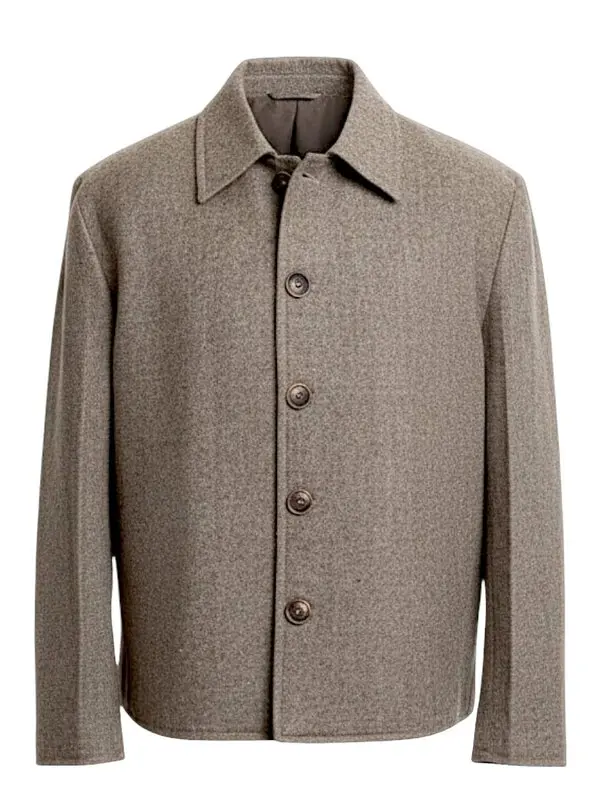 STOVARIA Handwoven Himalayan Wool Jacket - Brown