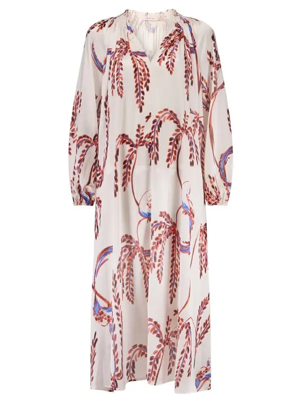 TRAFFIC PEOPLE Milo Relaxed Midi Dress - White/red