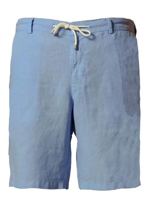 Jacques Zolty Valmont Linen Bermuda Shorts - Blue