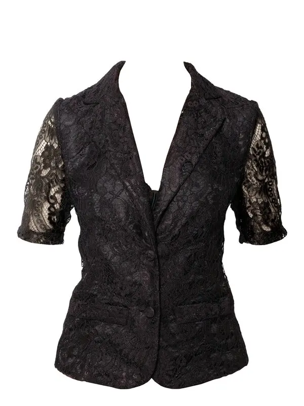 MAISON BOGOMIL Lace Jacket On Satin Base - Black