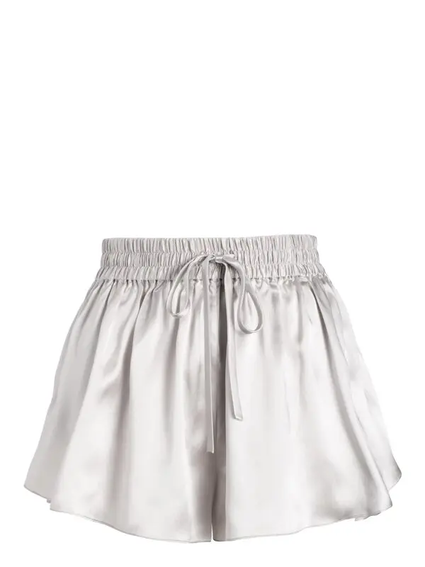 JE MÉRITE (I DESERVE) Pleated Silk Shorts - Silver/grey