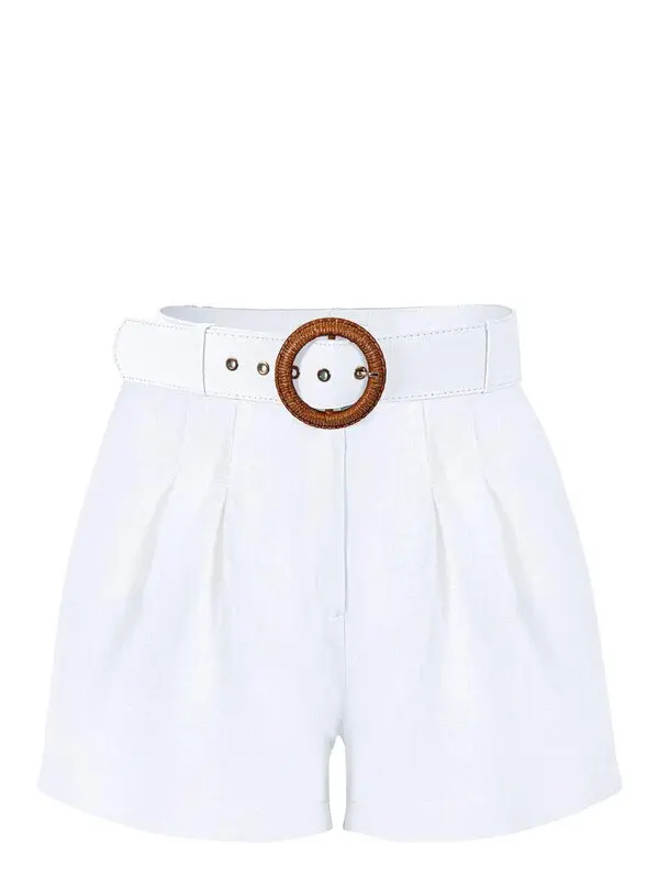 MONLICIA Reve Linen High-rise Shorts - White