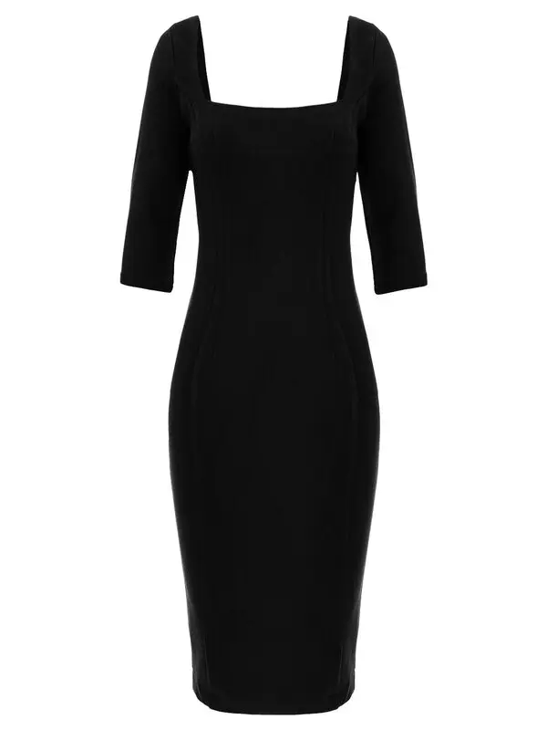 ROSERRY Kensington Zipped Jersey Midi Dress - Black