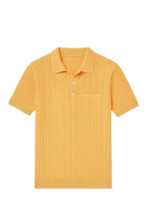 LIVE KOLIBRI Cashmere Feel Polo Shirt - Orange