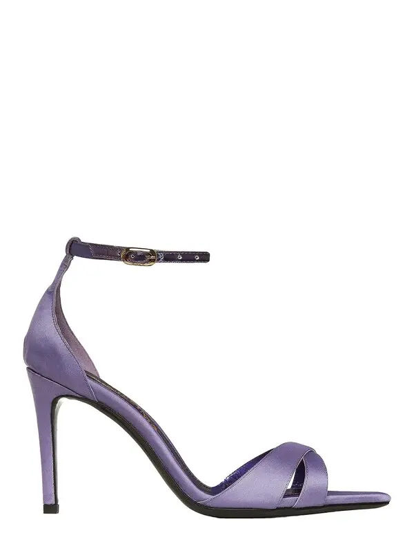 GINISSIMA Satin Stiletto Sandals - Purple