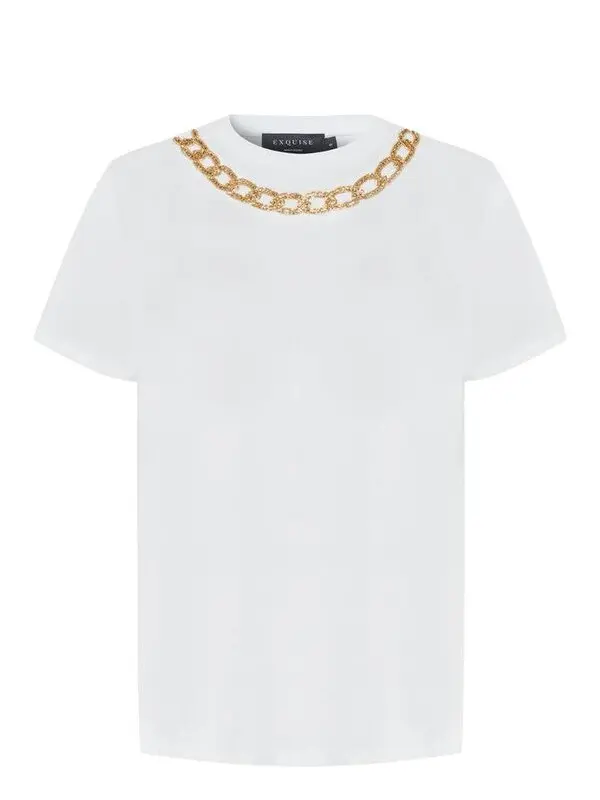 EXQUISE Harmony Cotton Jersey T-shirt - White