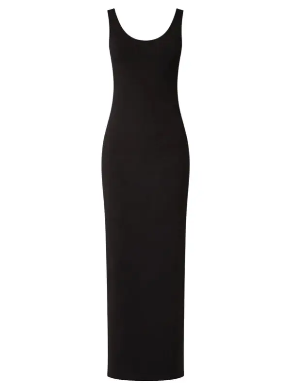 SUN CULTURE Side Fringe Jersey Cotton Dress - Black