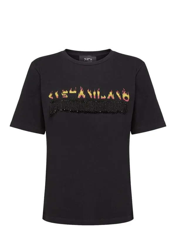 SVETA MILANO Madonna Cotton Jersey T-shirt - Black