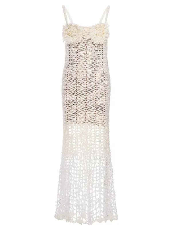 ANDREEVA Chrysanthemum Crochet Dress - White