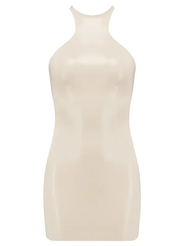 ELISSA POPPY Latex Mini Dress - White