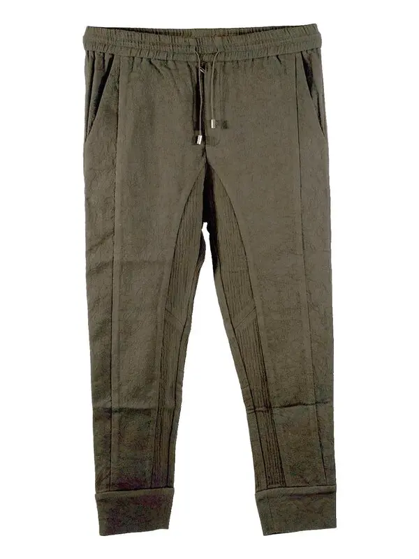 SMART AND JOY Tapered Textured Pants - Green