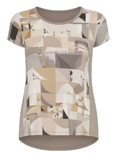 CONQUISTA Geometric Print T-shirt - Brown