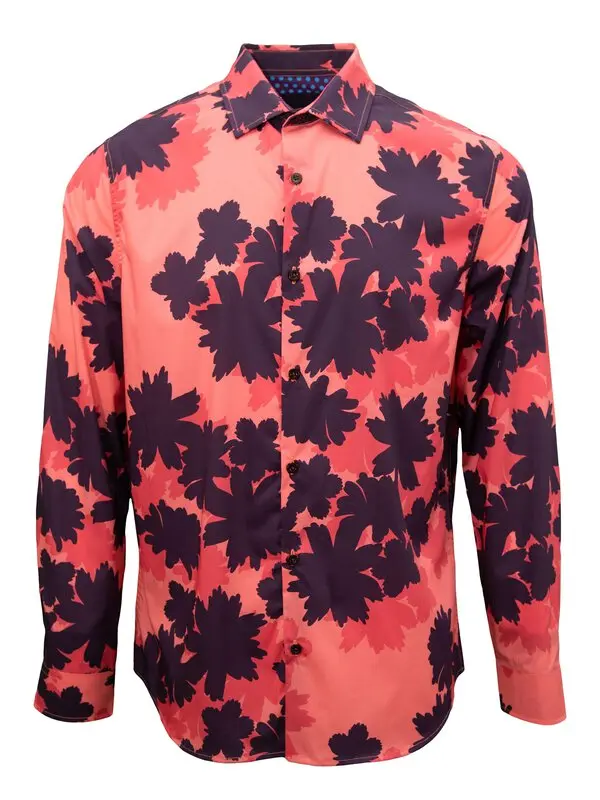 LORDS OF HARLECH Norman Salerno Floral Shirt Rosa - Red