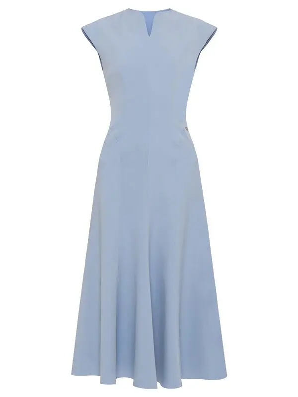 NISSA A-line Midi Dress - Blue