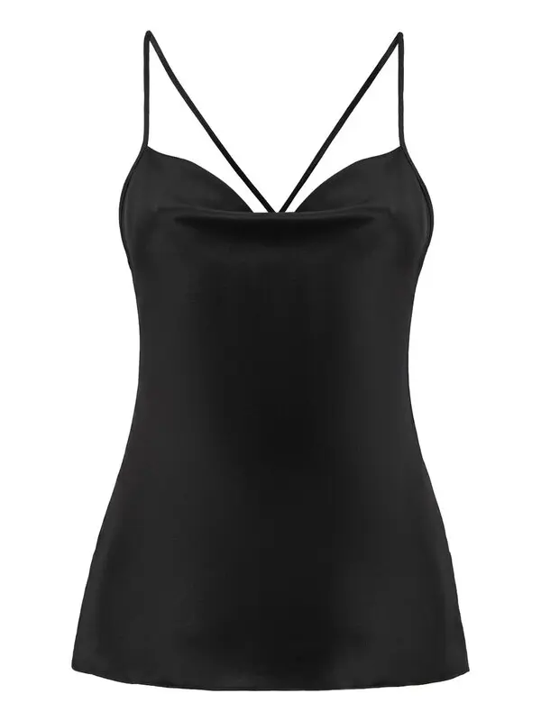 INCANTEVOLE MILANO Silk Camisole Blouse - Black