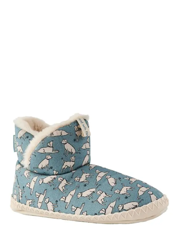BEDROOM ATHLETICS Lily Labrador Dog Print Slipper Boots - Blue