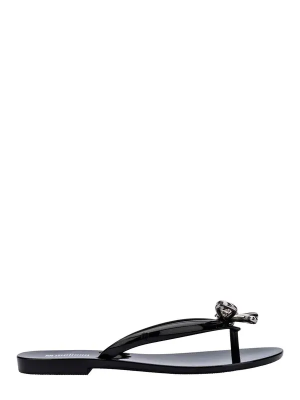 Melissa Harmonic Iris Thong Sandals - Black