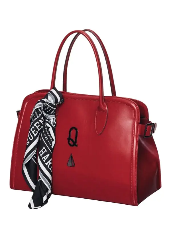 VAZAF Structured Leather Handheld Bag - Red
