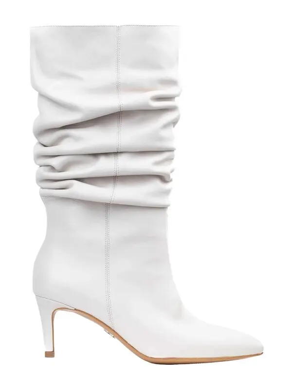 GINISSIMA Leather Knee High Boots - White